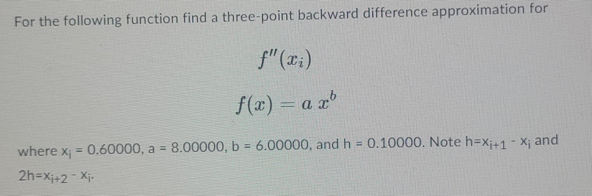 Solved For the following function find a three-point | Chegg.com