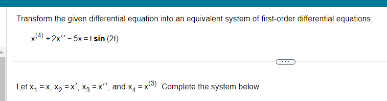 Solved Transform the given differential equation into an | Chegg.com