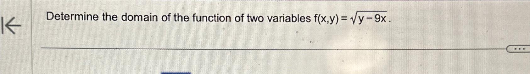Solved Determine the domain of the function of two variables | Chegg.com