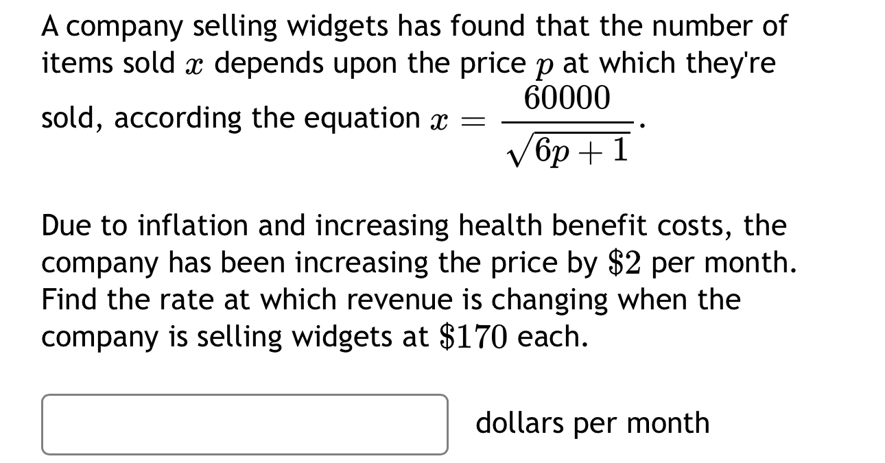 Solved A company selling widgets has found that the number | Chegg.com