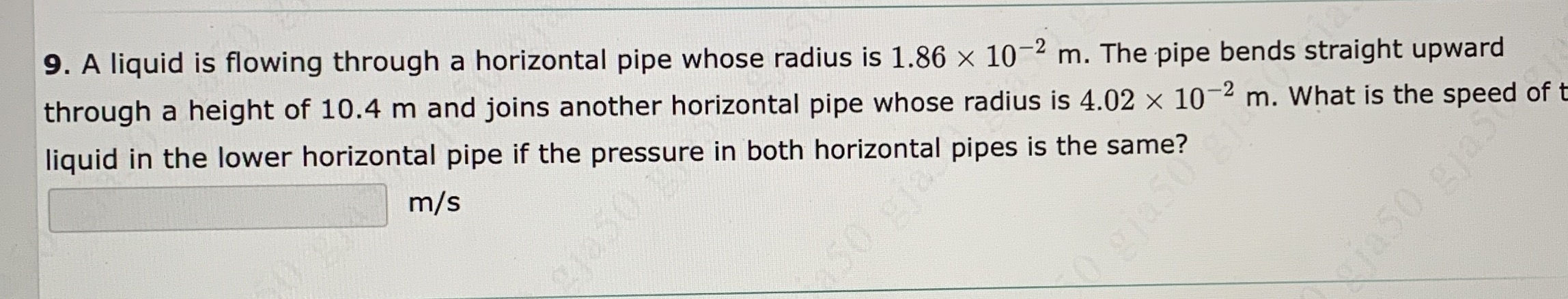 Solved A liquid is flowing through a horizontal pipe whose | Chegg.com