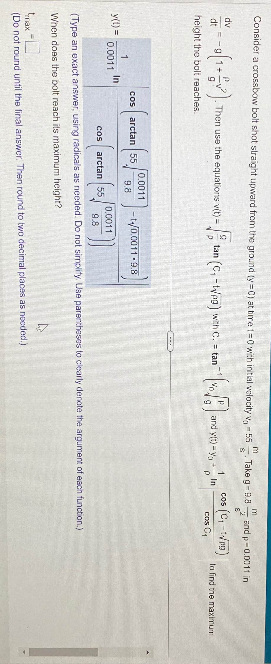 Solved Consider a crossbow bolt shot straight upward from | Chegg.com