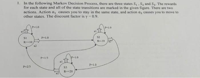 Solved 1. In the following Markov Decision Process, there | Chegg.com