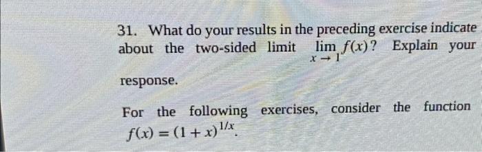 Solved 31. What do your results in the preceding exercise | Chegg.com