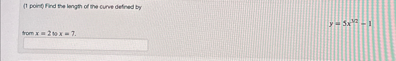 Solved (1 ﻿point) ﻿Find the length of the curve defined | Chegg.com