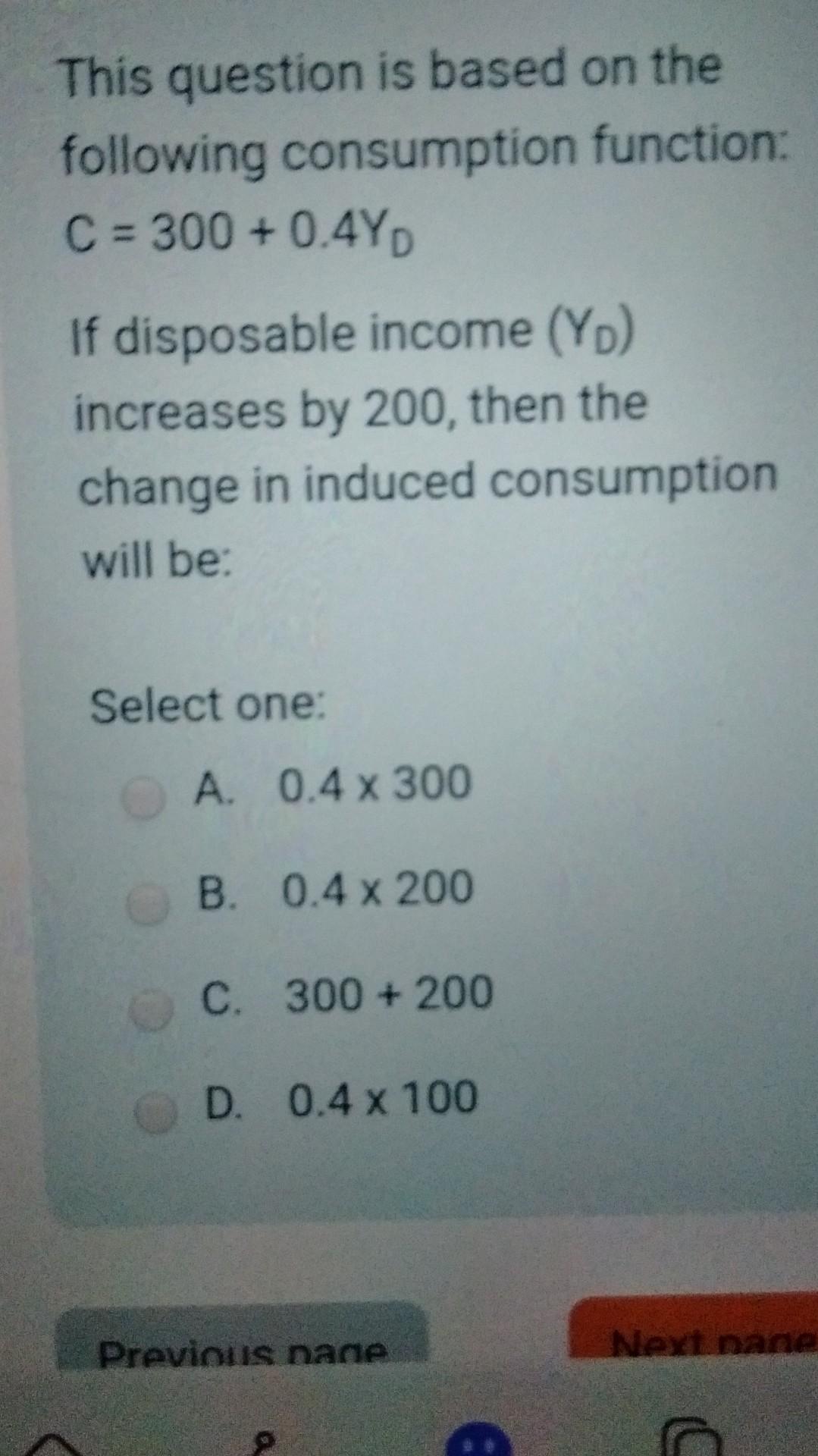 Solved This question is based on the following consumption | Chegg.com