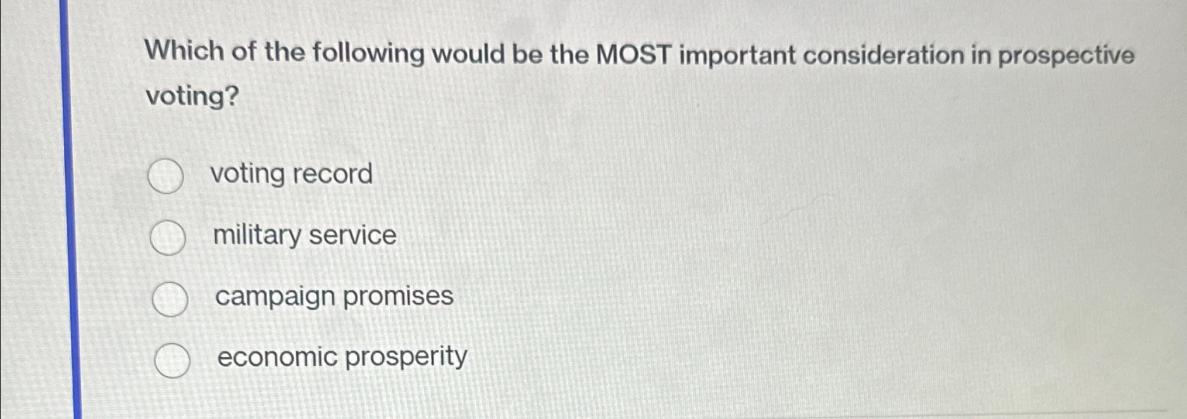 Solved Which of the following would be the MOST important | Chegg.com