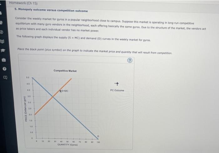 5. Monopoly outcome versus competition outcome | Chegg.com