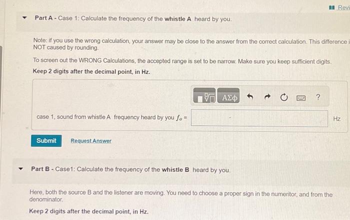 Two train whistles, A and B, each has a buit-in | Chegg.com