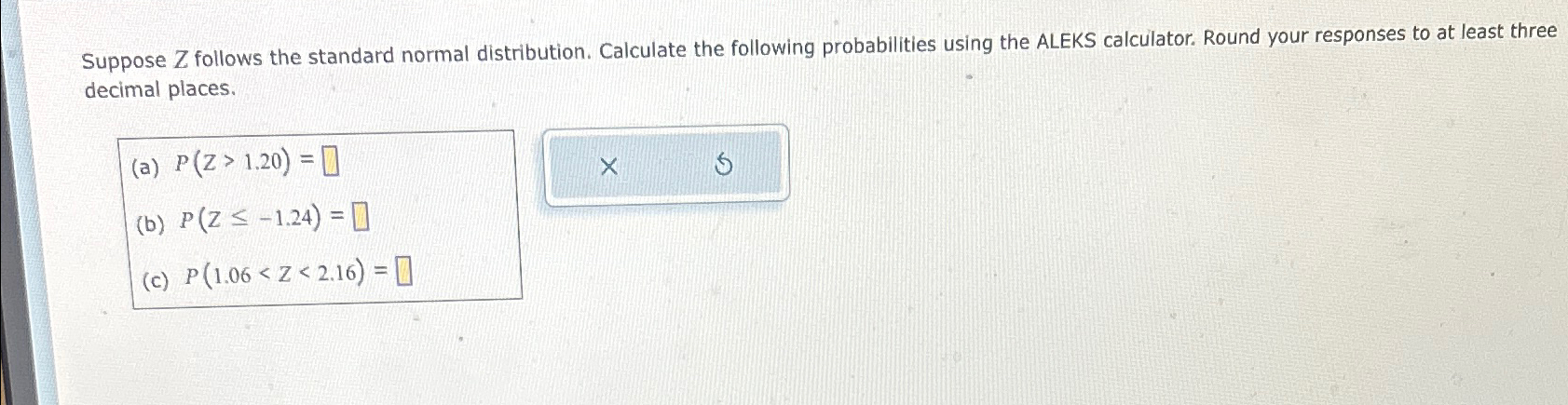 Solved Suppose Z ﻿follows the standard normal distribution. | Chegg.com