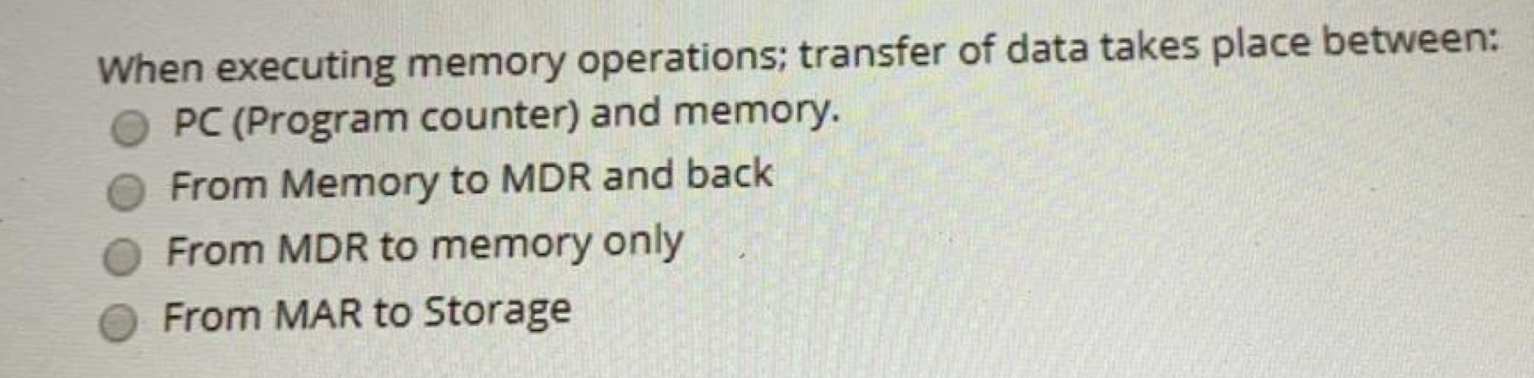 Solved When executing memory operations; transfer of data | Chegg.com