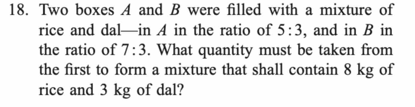 Solved Two boxes A and B ﻿were filled with a mixture ofrice | Chegg.com