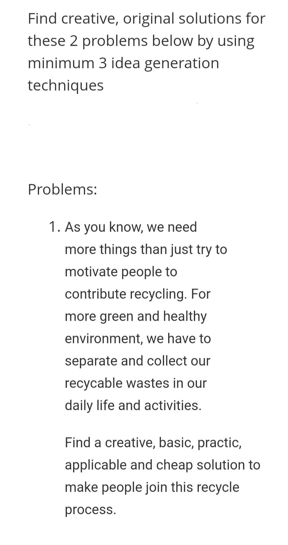 Find creative, original solutions for these 2 | Chegg.com