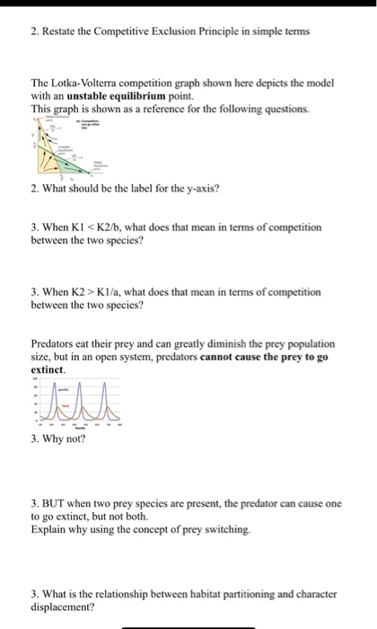Solved 2. Restate the Competitive Exclusion Principle in | Chegg.com