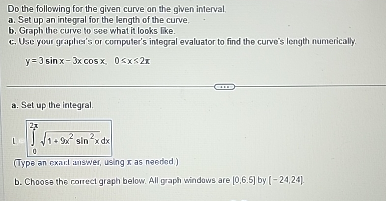 Do the following for the given curve on the given | Chegg.com