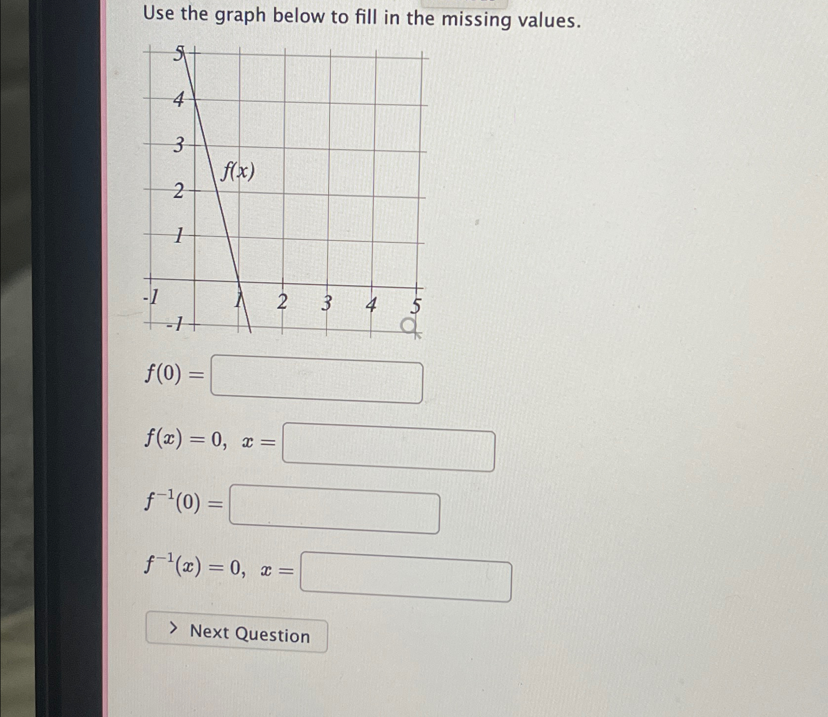 Solved Use the graph below to fill in the missing | Chegg.com