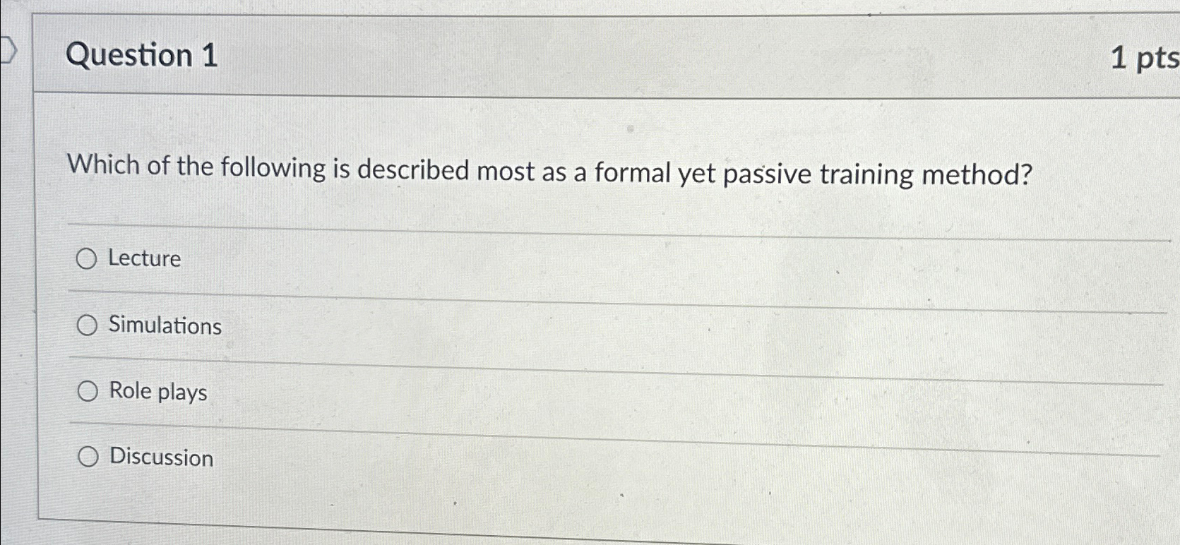 Solved Question 11ptsWhich of the following is described | Chegg.com