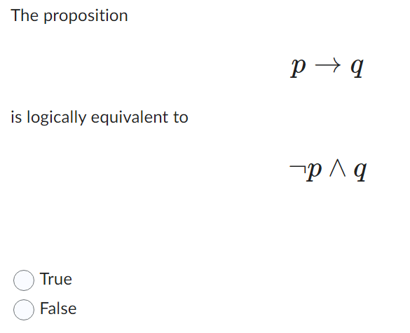 Solved The propositionp→qis logically equivalent | Chegg.com