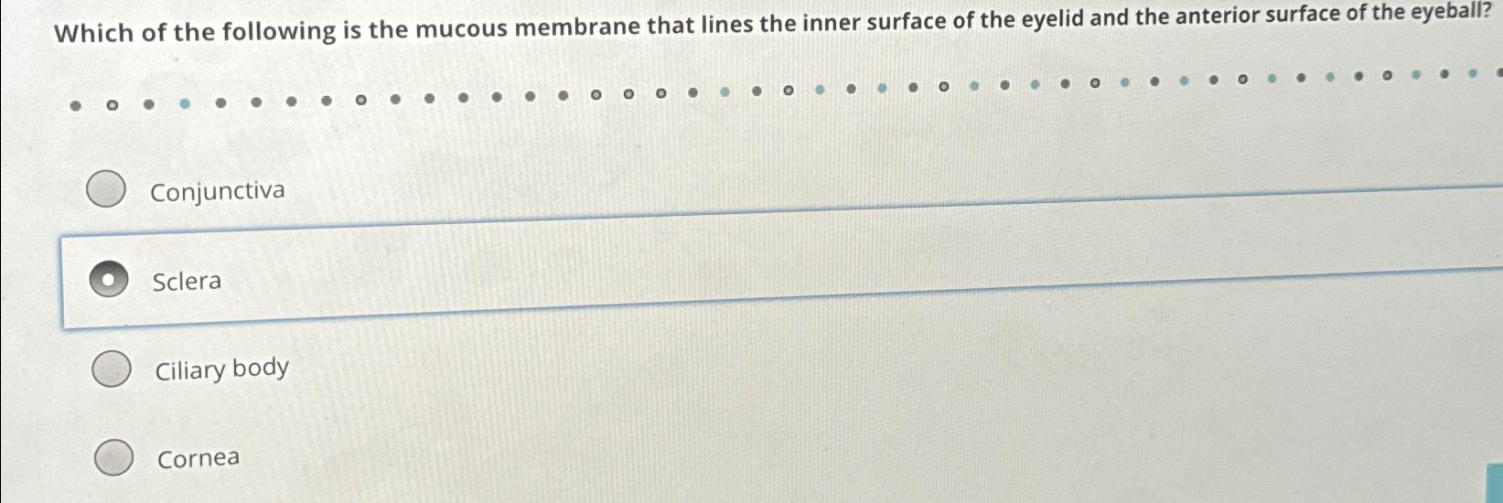 Which of the following is the mucous membrane that | Chegg.com