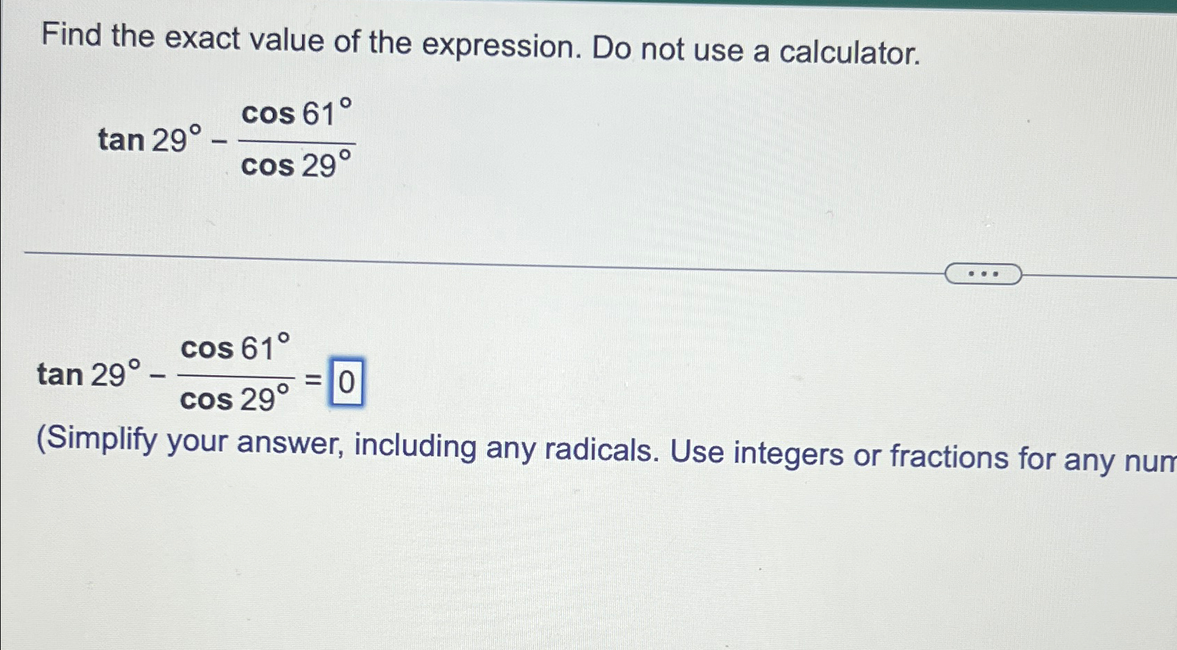 Solved Find the exact value of the expression. Do not use a | Chegg.com