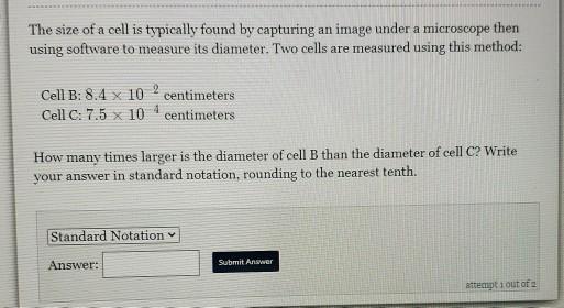 Solved The size of a cell is typically found by capturing an | Chegg.com