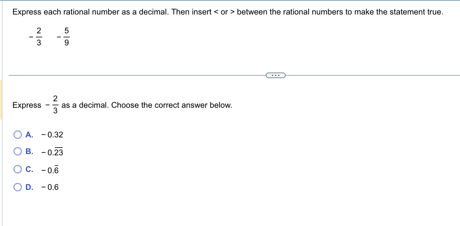Solved Express each rational number as a decimal. Then | Chegg.com