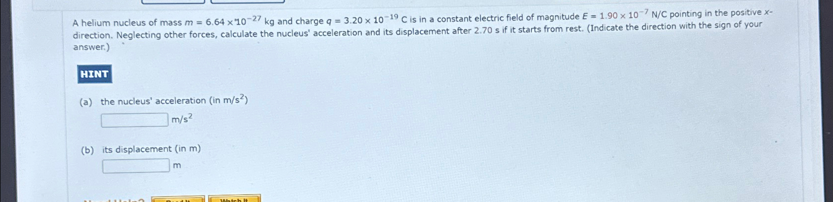 Solved A helium nucleus of mass m=6.64×10-27kg ﻿and charge | Chegg.com