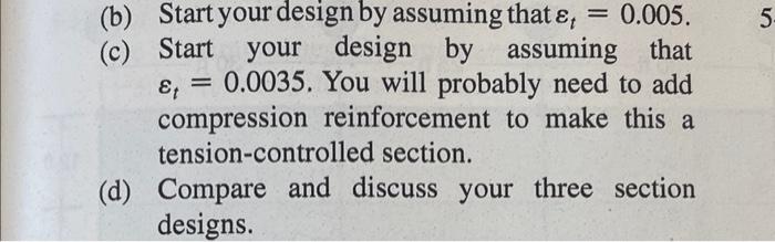 Solved -5 Design three rectangular beam sections (i.e., | Chegg.com