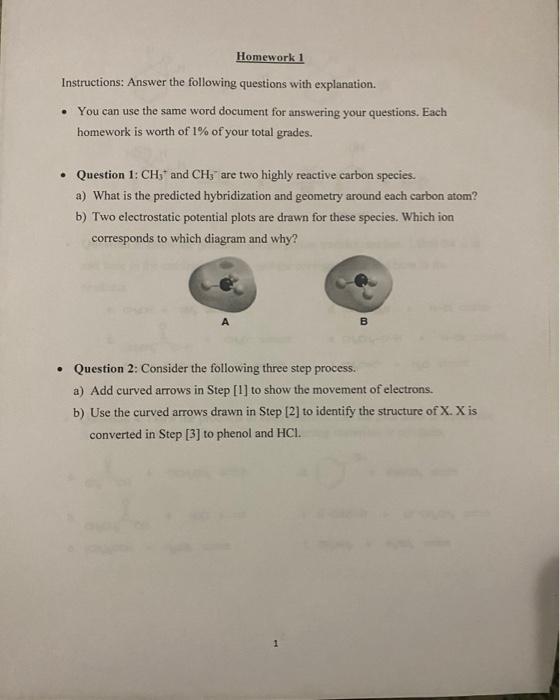 Solved Homework 1 Instructions: Answer the following | Chegg.com
