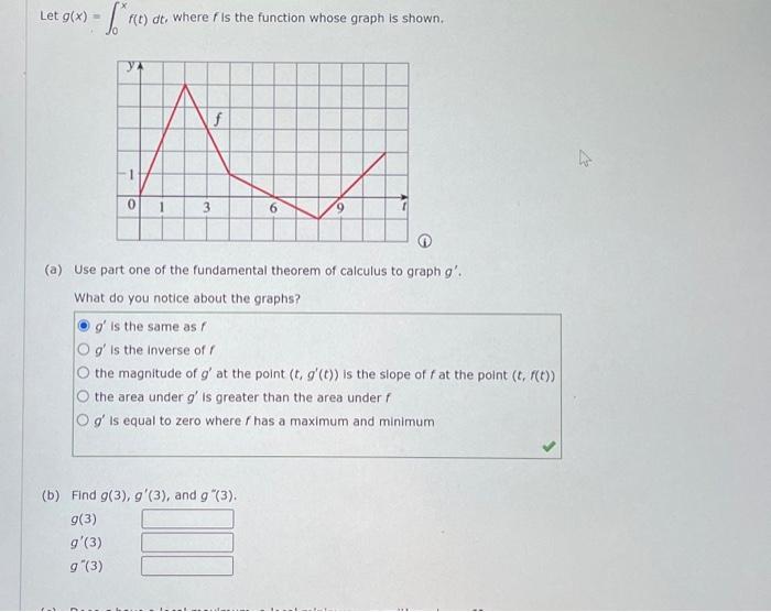 Solved Let g(x)=∫0xf(t)dt, where f is the function whose | Chegg.com