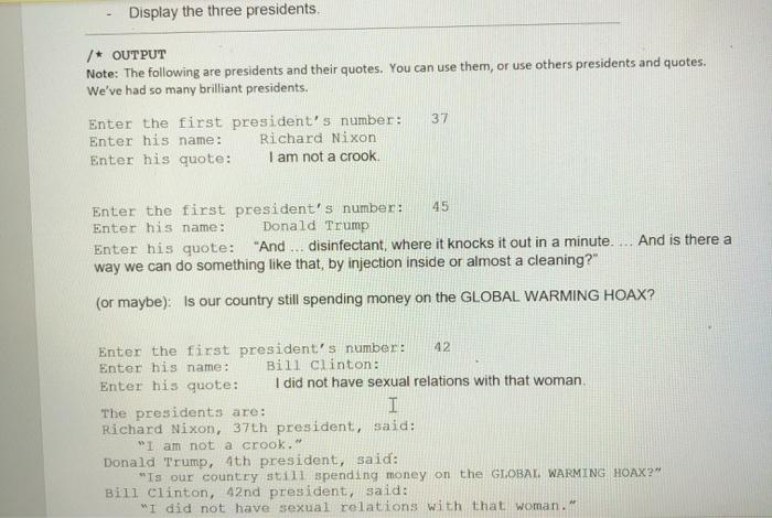 Solved HW_7c - Presidents class This assignment uses a | Chegg.com