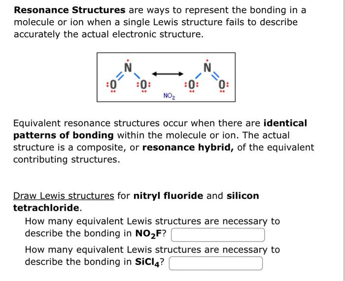 Solved Resonance Structures are ways to represent the | Chegg.com