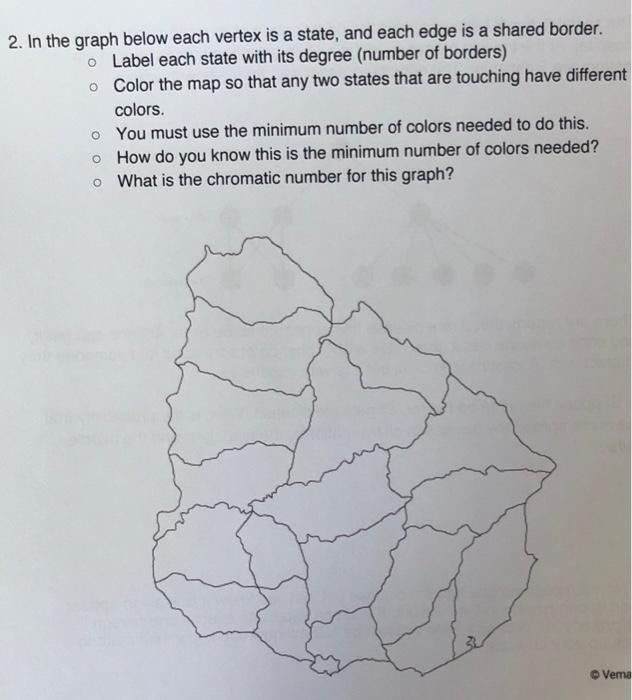2. In the graph below each vertex is a state, and | Chegg.com