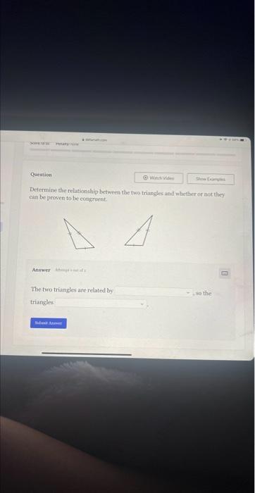 Solved Determine the relationship between the two triandes | Chegg.com