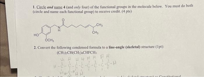 Solved 1. Circle and name 4 (and only four) of the | Chegg.com