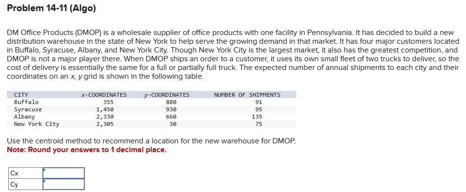 Problem 14-11 (Algo)DM Office Products (DMOP) ﻿is a | Chegg.com