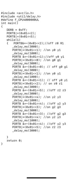 Solved please check if this code for a four roads traffic | Chegg.com