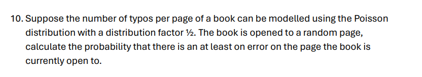 Solved Suppose the number of typos per page of a book can be | Chegg.com