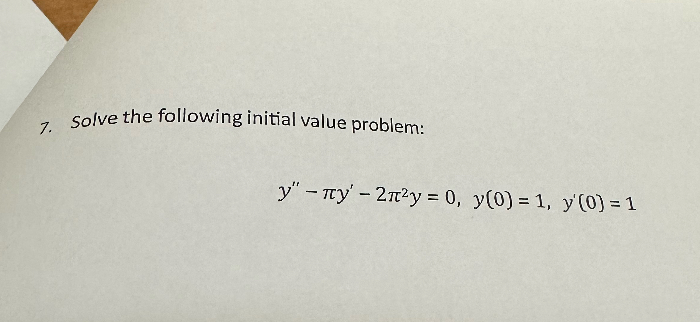 Solved Solve the following initial value | Chegg.com