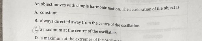 Solved A particle undergoes simple harmonic motion of | Chegg.com