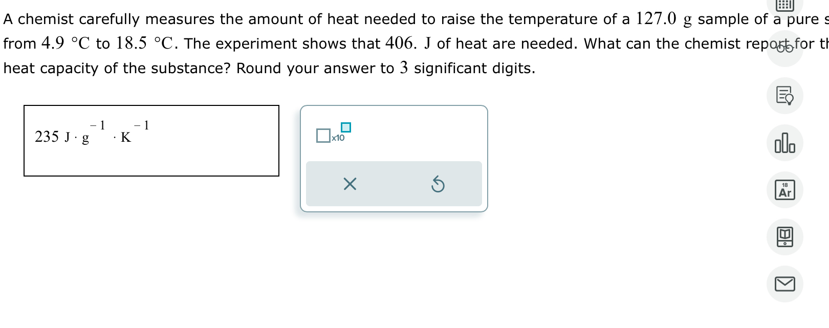 Solved A chemist carefully measures the amount of heat | Chegg.com