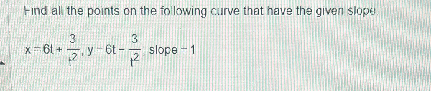 Solved Find all the points on the following curve that have | Chegg.com