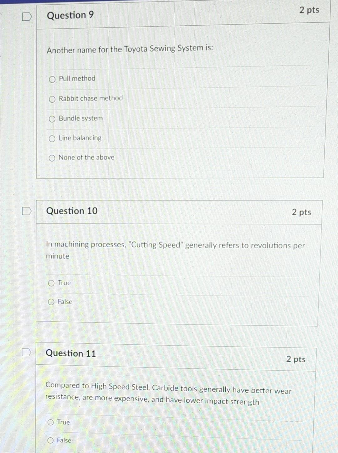 Solved Another name for the Toyota Sewing System is: Pull | Chegg.com