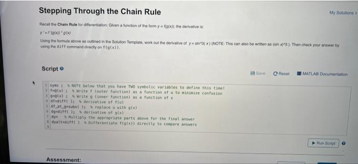 Solved Stepping Through the Chain Rule Recali the Chain Rule | Chegg.com