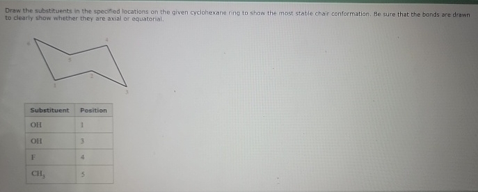 Solved Draw the substituents in the specified locations on | Chegg.com