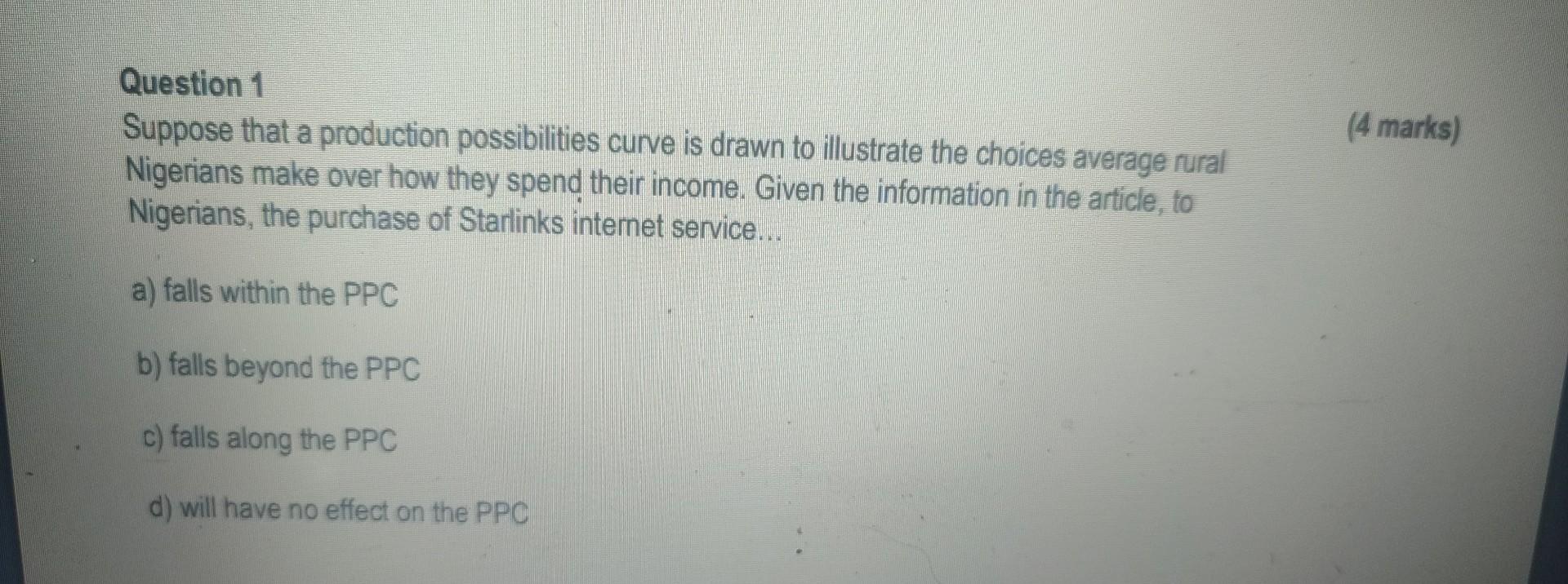 Solved Question 1 (4 marks) Suppose that a production | Chegg.com