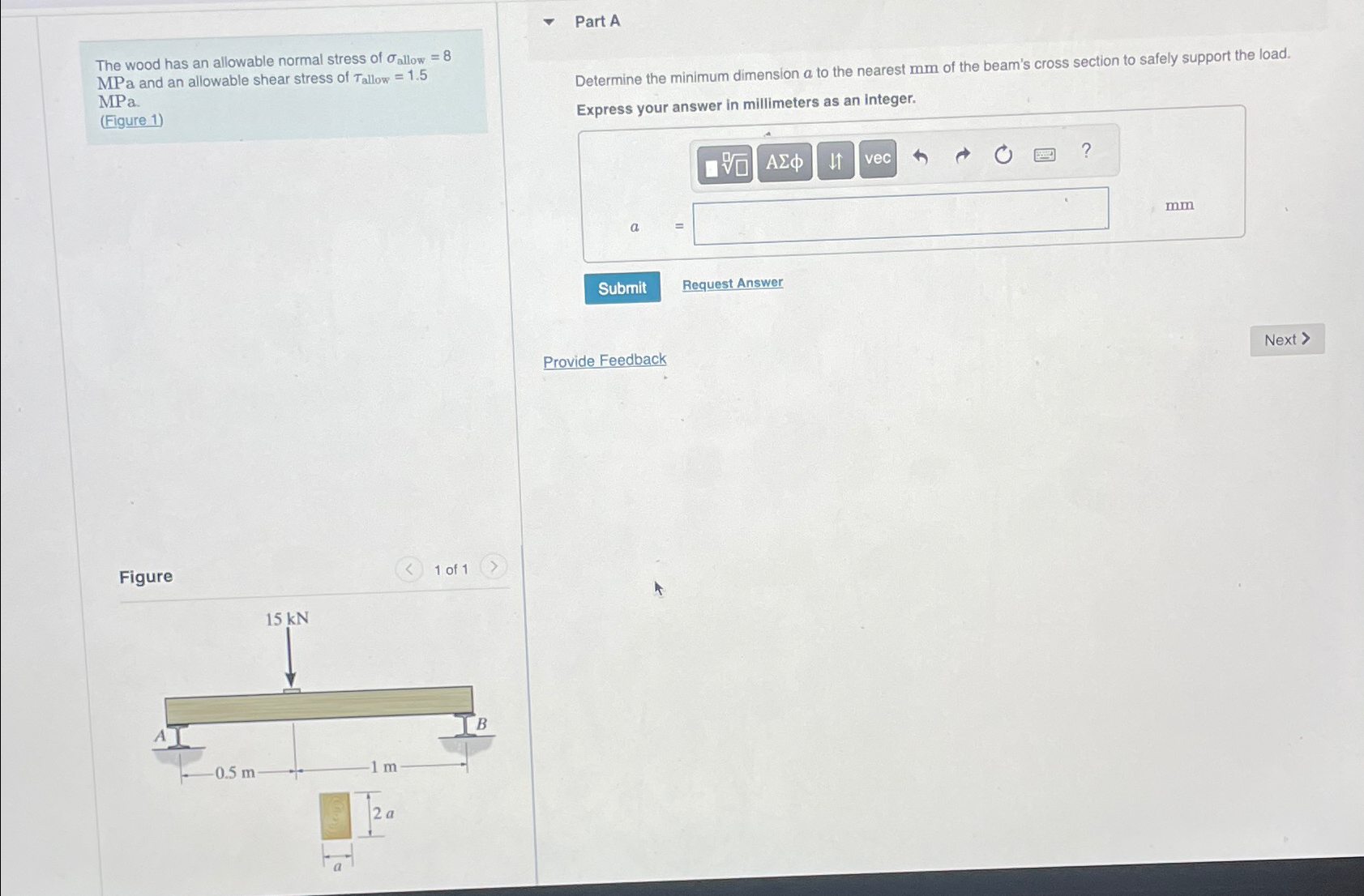 Solved Part AThe wood has an allowable normal stress of | Chegg.com