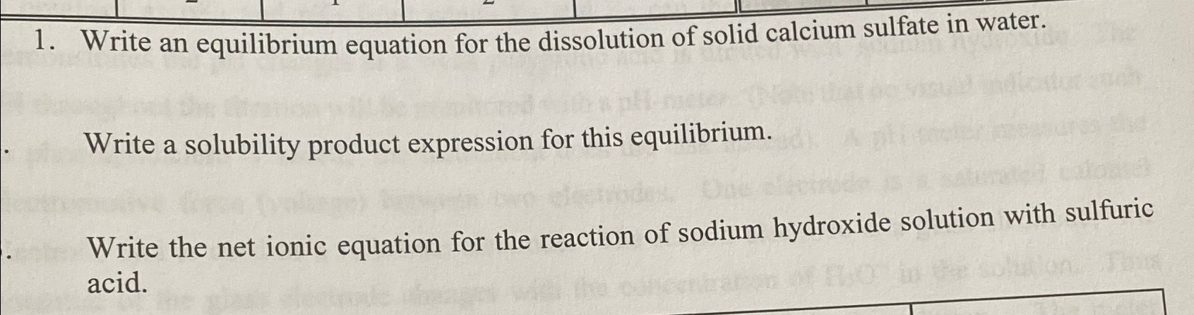 Solved Write an equilibrium equation for the dissolution of | Chegg.com