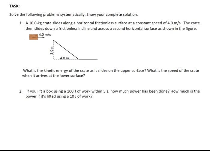 Solved TASK: Solve the following problems systematically. | Chegg.com