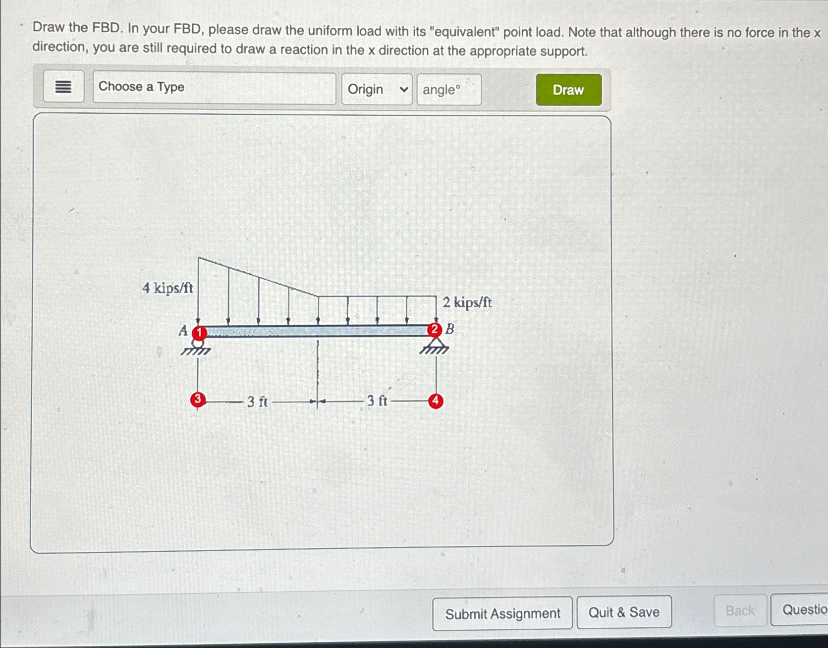 Solved Draw the FBD. ﻿In your FBD, ﻿please draw the uniform | Chegg.com